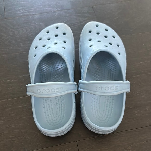 CROCS | Shoes | Crocs Light Blue Sandals With Perforated Design | Poshmark
